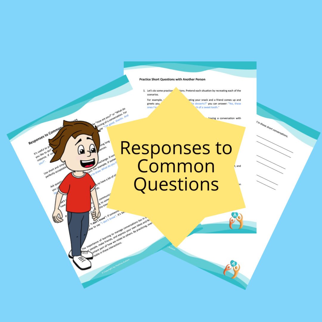 Responses to Common Questions. (Worksheets To Teach Conversations ...