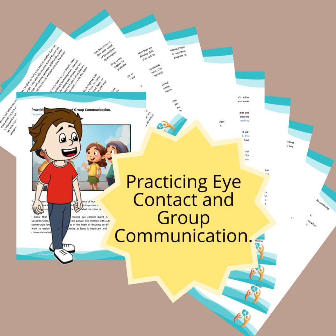 Practicing Eye Contact and Group Communication. (Worksheets To Teach ...